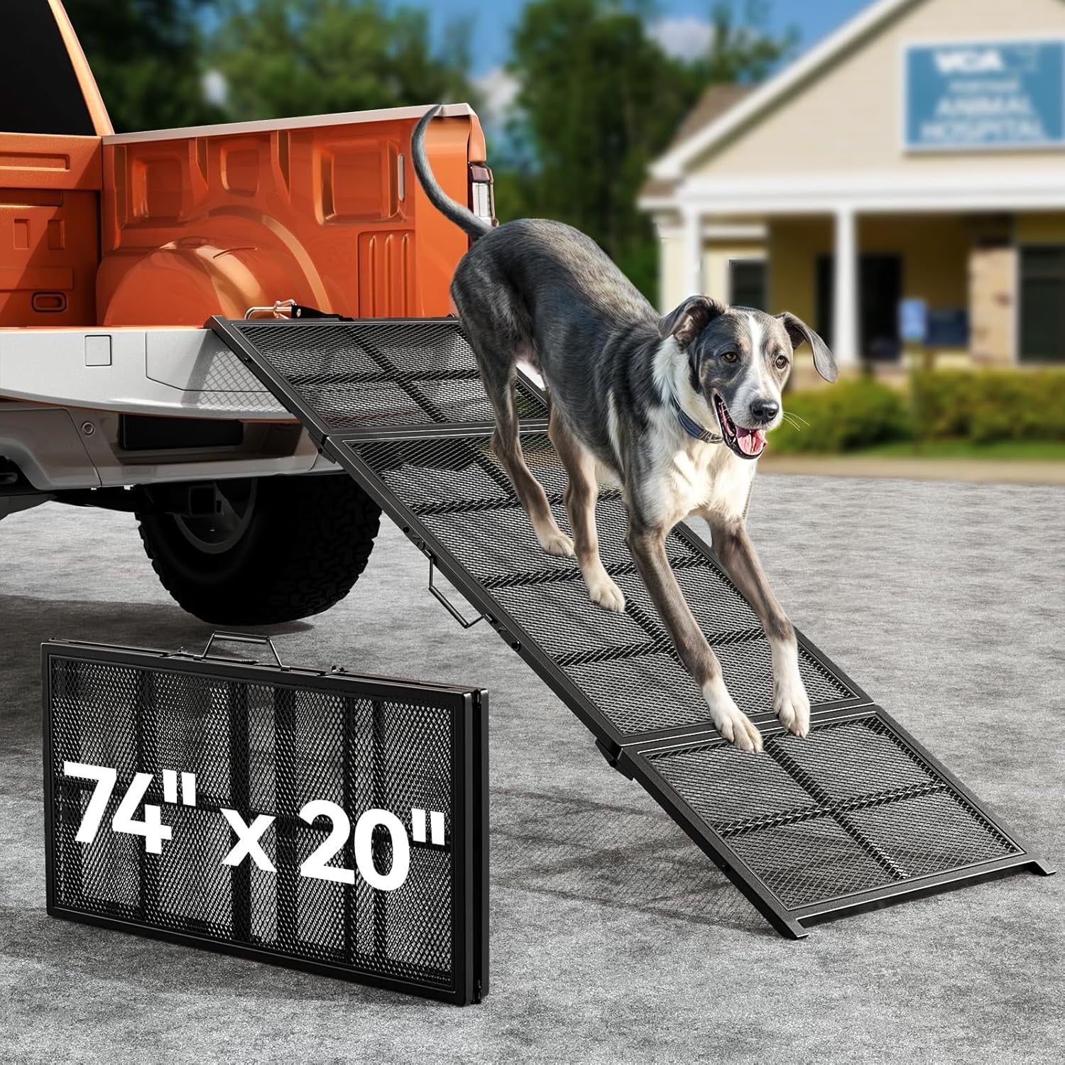 74'' L & 20'' W Longest Dog Ramp for Car - Extra Wide Lightweight Pet ...