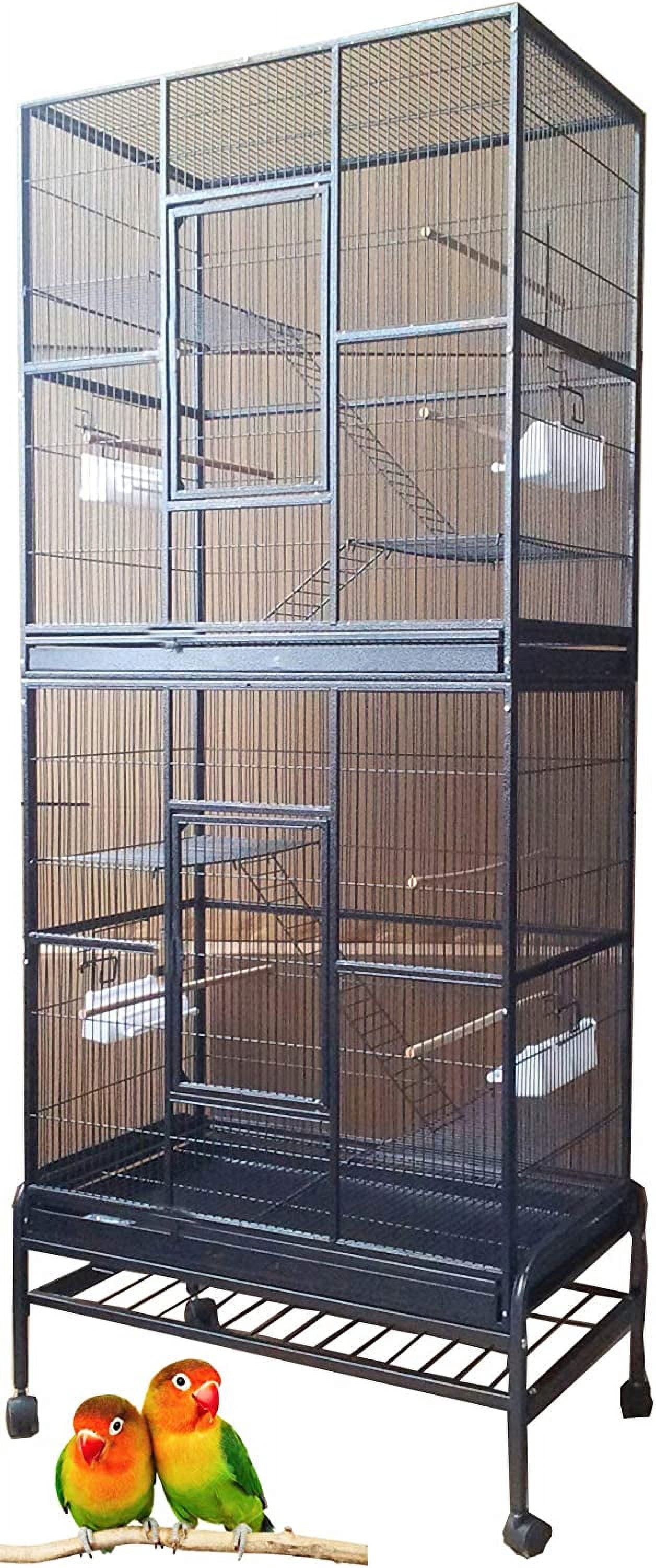 74" Large Double Separate Stackable Wrought Iron Breeding Bird Flight ...