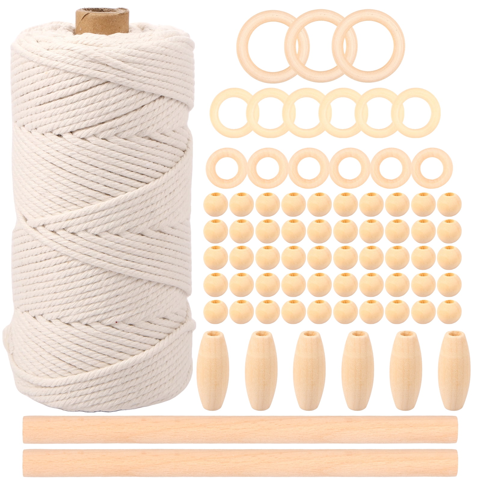 74 Pcs Macrame Kit DIY Macrame Wall Hanging Kit Complete Macrame ...
