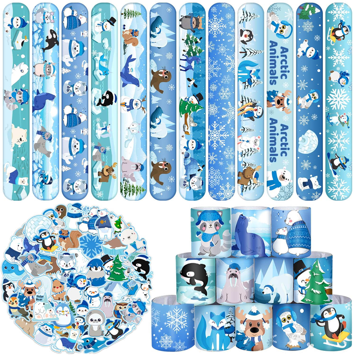74 Winter Arctic Animal Party Favors, 50 Arctic Animal Stickers 24 ...