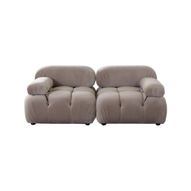 74 in. Paloma Modular Sofa in Mink Tan Velvet - 2 Piece - Walmart.com