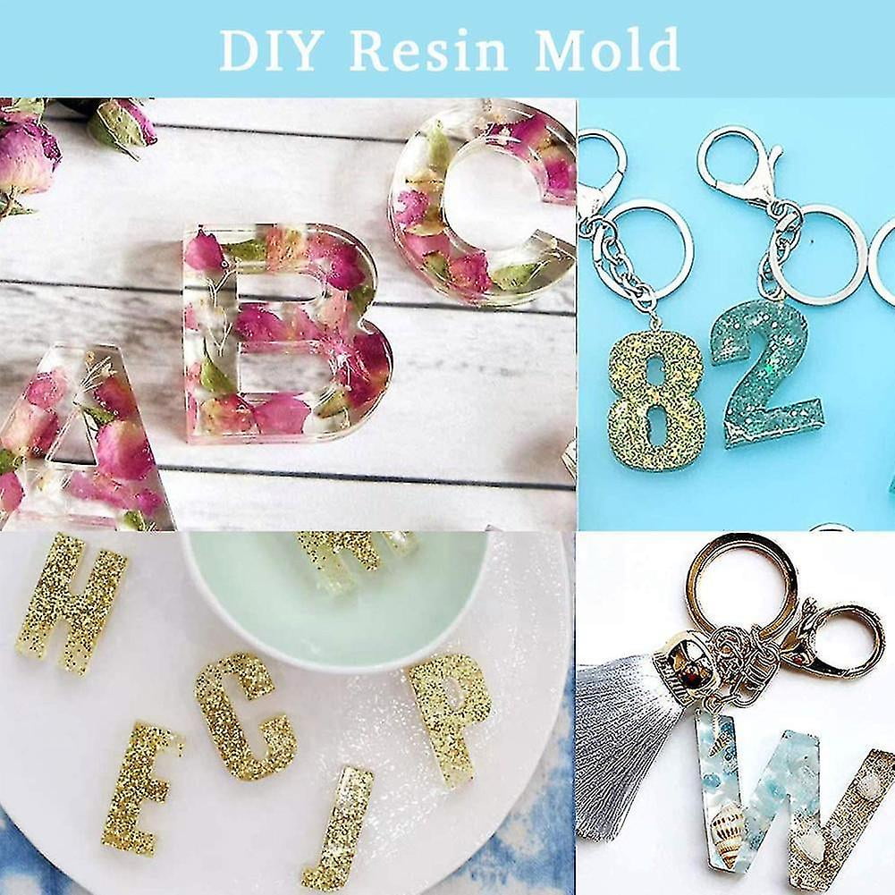 74-pc Set Letter Jewelry Epoxy Resin Set Letter Series Jewelry Handmade ...