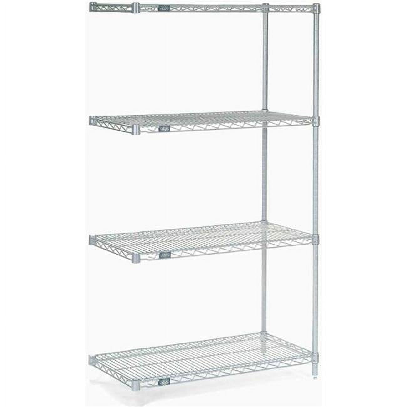 74 x 54 x 24 in. Nexelate Silver Epoxy Add-On Unit 5 Tier Wire Shelving ...