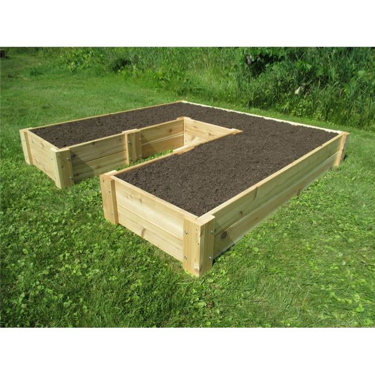 Infinite Cedar U-Shaped Wooden Garden Box Planter, 74x74 in. for ...