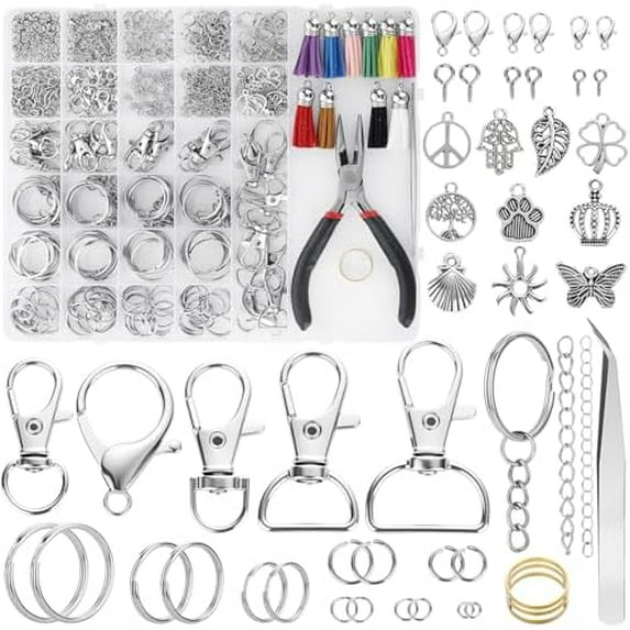740PCS Keychain Making Kit, Key Chain Supplies Including Keychain Clip ...
