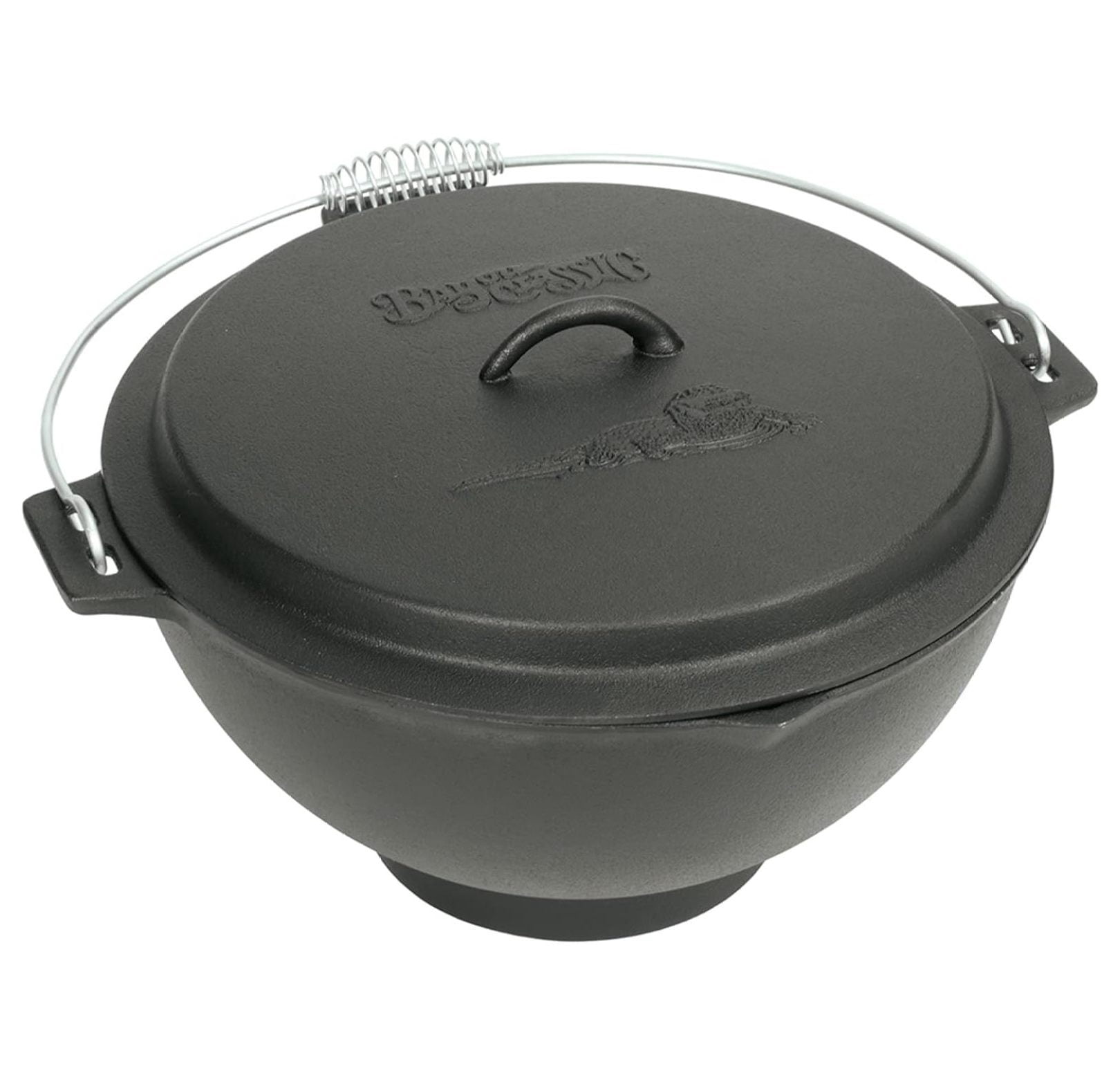 7419 3-gal Cast Iron Jambalaya Kettle w/ Lid Features Coil Wire Handle ...
