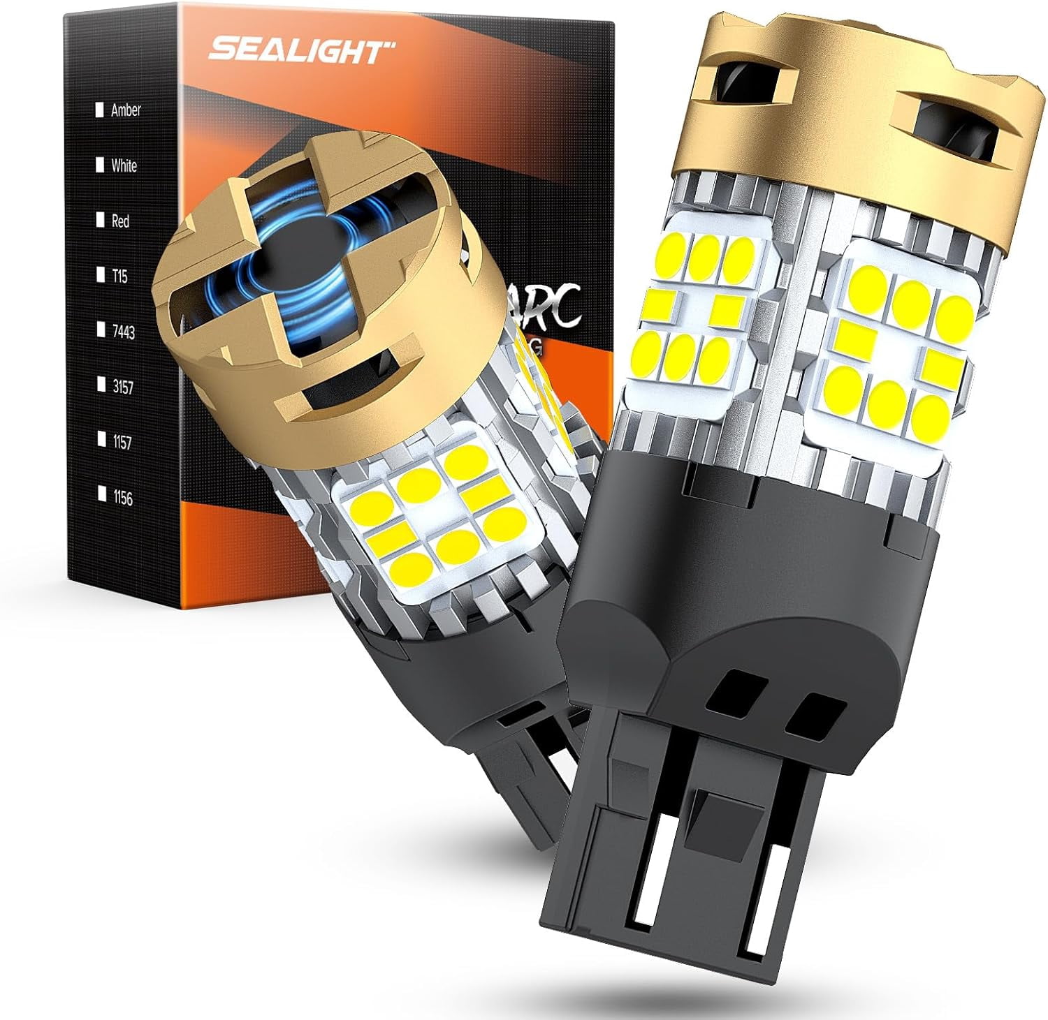 7440 7443 LED Bulb White Reverse Light with Turbo Fan, 3600LM 30W ...