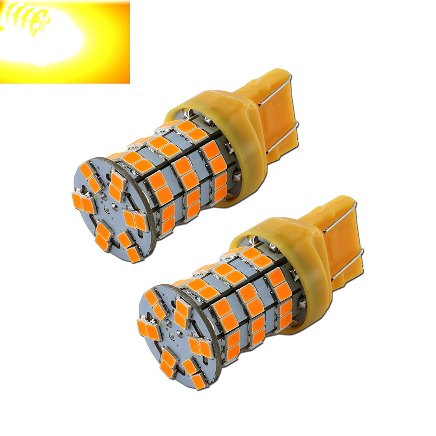 7443 Amber Yellow High Power 2835 Chip 60-LED Turn Signal/Parking Light ...