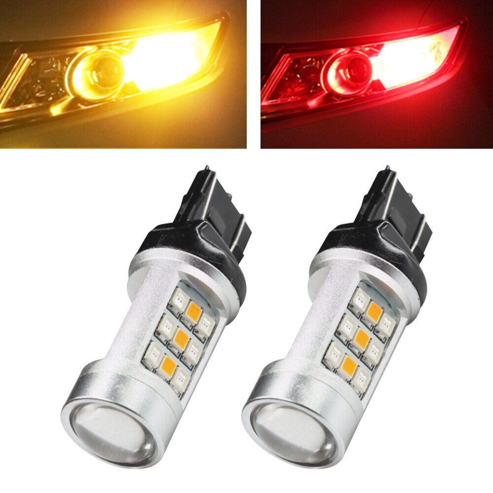 7443 Red/Yellow Amber Dual Color Switchback 33-LED Front Turn Signal ...