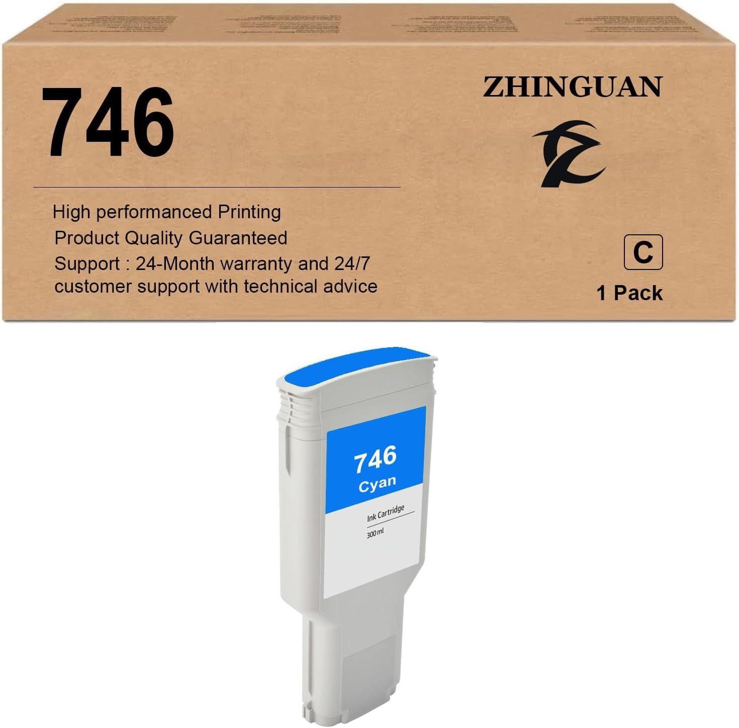 746 Photo Ink Cartridge Works for DesignJet Z6 Z9+ Large Format ...