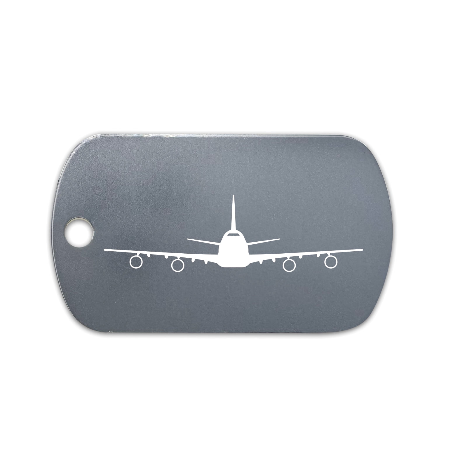747 GI Dog Tag Aluminum Keychain jet airplane plane jumbo jet - Silver ...
