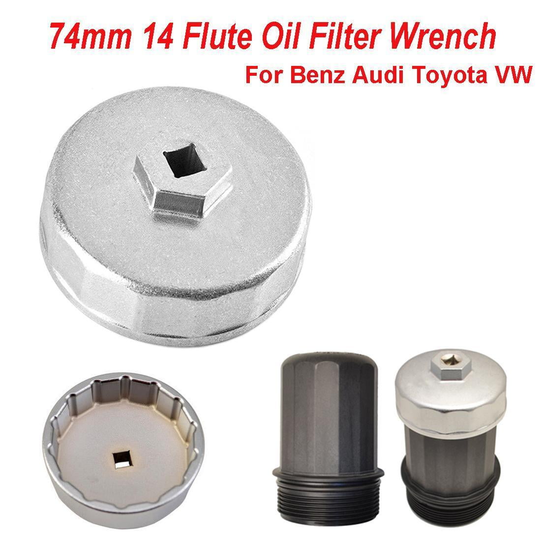 74mm 14 Flute Oil Filter Cap Wrench Socket Remover Tool for Benz Audi ...