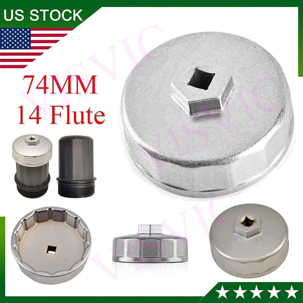 74mm 14 Flute Oil Filter Housing Cap Cup Wrench Socket Fit Mercedes ...