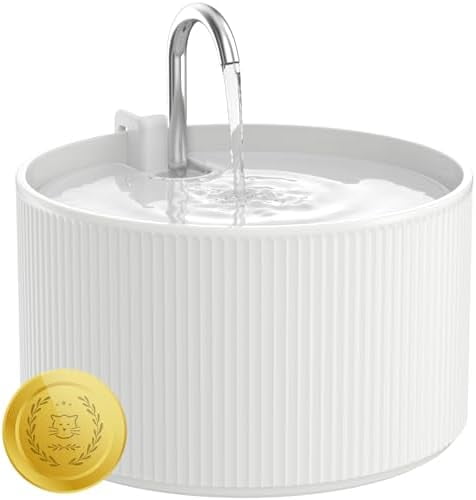 74oz/2.2L Ceramic Cat Water Fountain, Automatic Pet Drinking Fountain ...