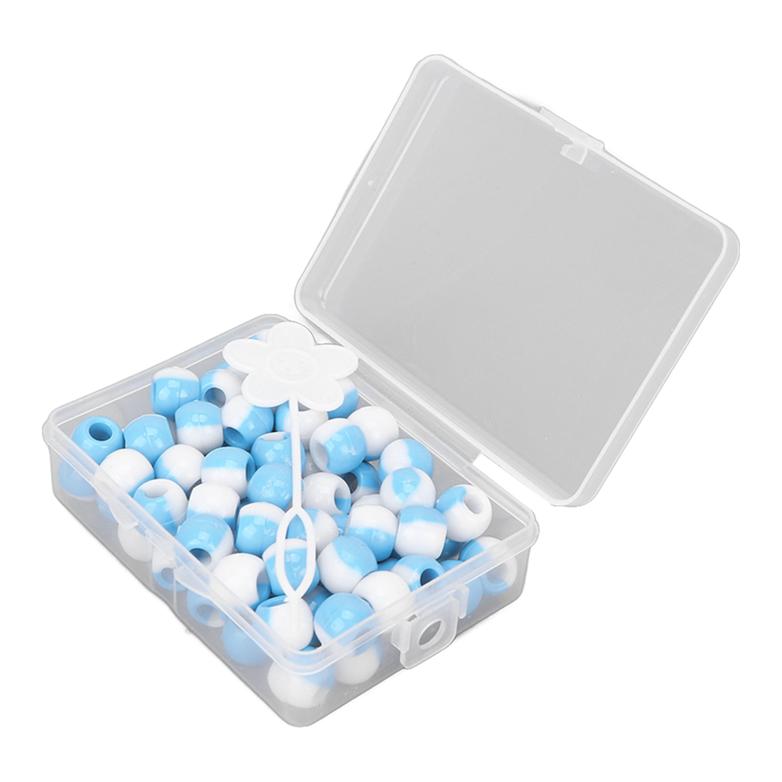 Neyseki 74pcs Round Hair Beads DIY Plastic Crochet Braid Wig ...