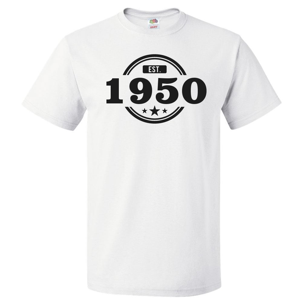 75th Birthday Gift For 75 Year Old Established 1950 T Shirt - Walmart.com
