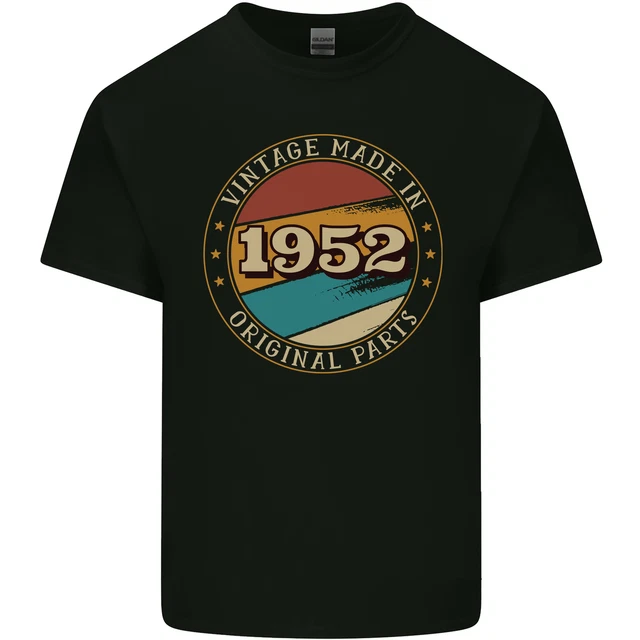 74th Birthday Vintage Made In 1952 Mens Cotton T-Shirt Tee Top ...