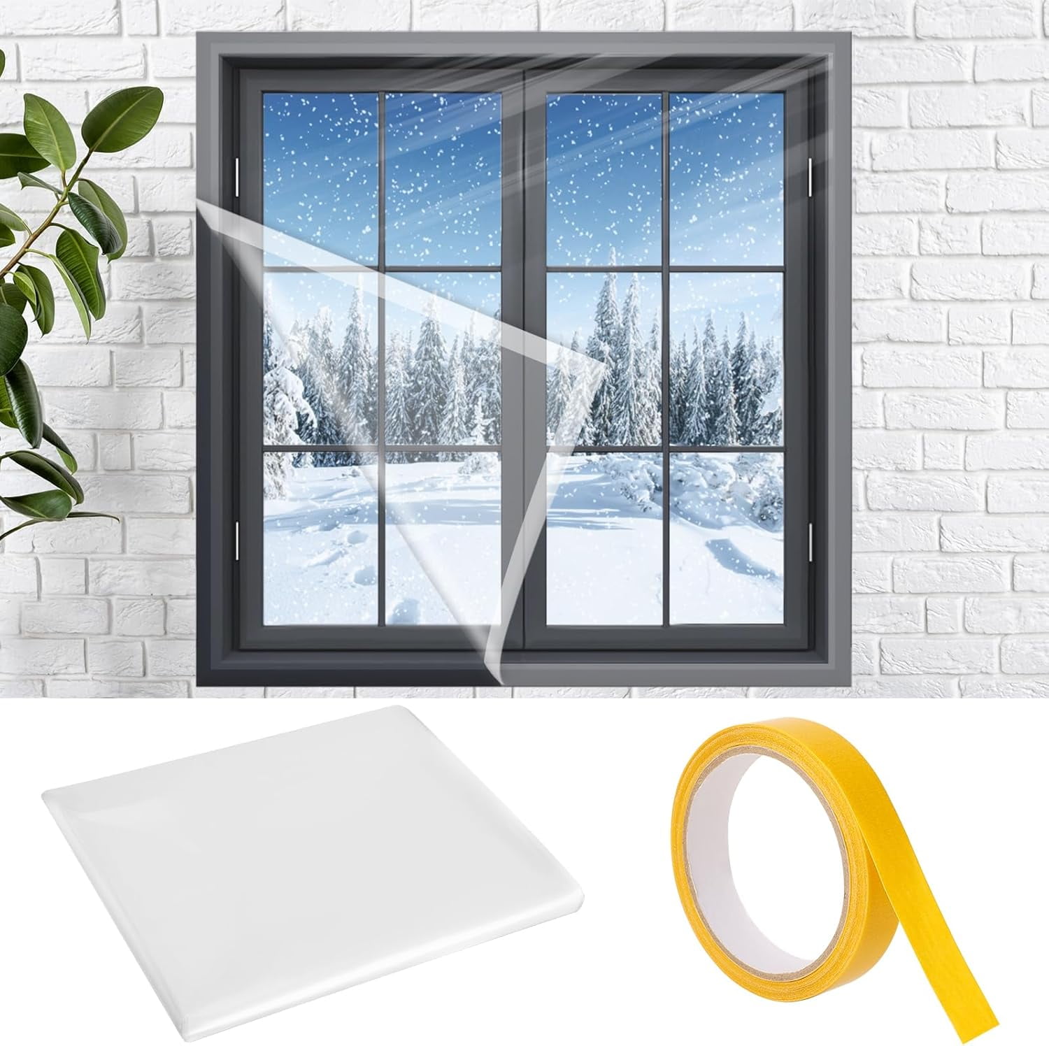 74x79inch Window Insulation Kit,Heavy Duty Plastic Window Insulation ...