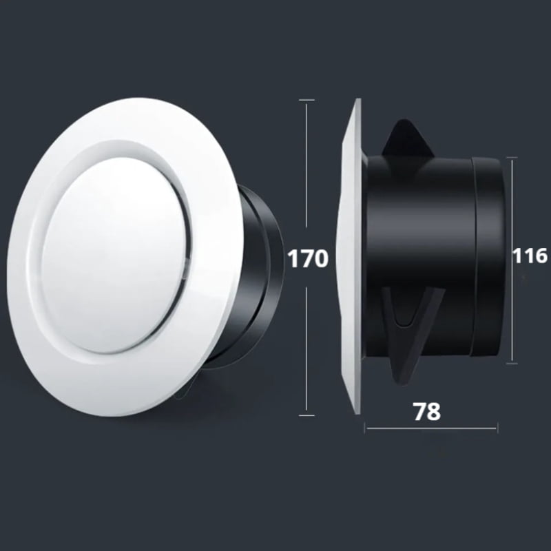 75/100/125/150mm Exhaust Hood ABS Air Vent Extract Valve Grille Round ...