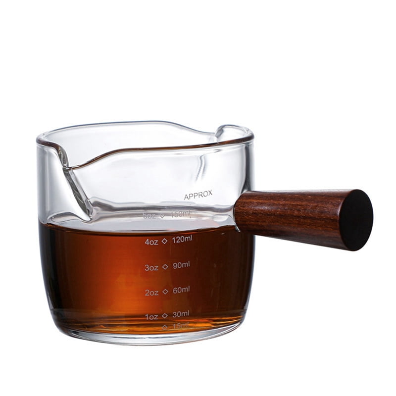 75/150ml Scalding Clear Glass Measuring Cup Double Pour Spout Coffee ...