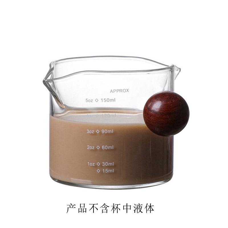 75/150ml Scalding Clear Glass Measuring Cup Double Pour Spout Coffee ...