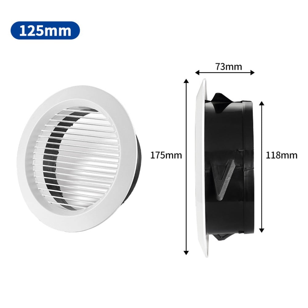 75-200mm Round Adjustable Wall Interior Vent ABS Ventilation Grille ...