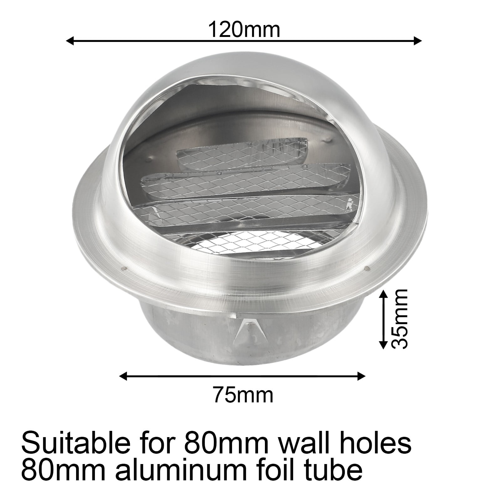 75-200mm Stainless Steel Ventilation Grill Wall Hole Cover Extractor ...