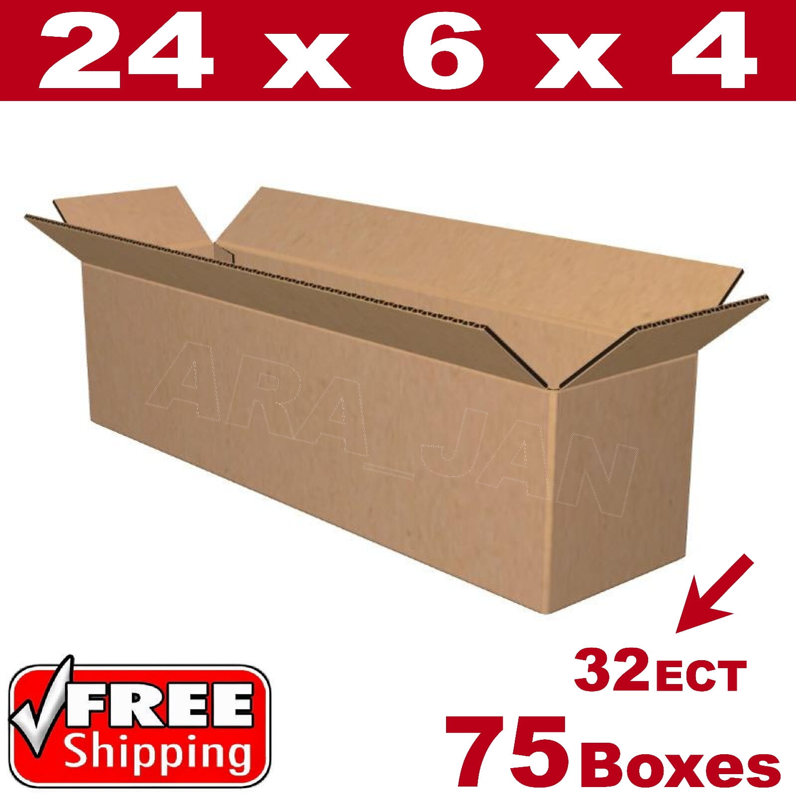 75 - 24x6x4 Cardboard Boxes Mailing Packing Shipping Box Corrugated ...