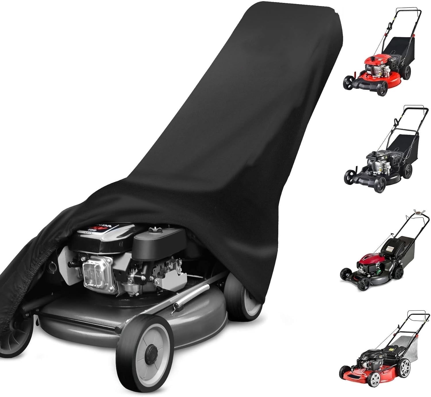 QZS 75.2x19.7x39.4In Outdoor Waterproof Lawn Mower Cover,Black Heavy ...