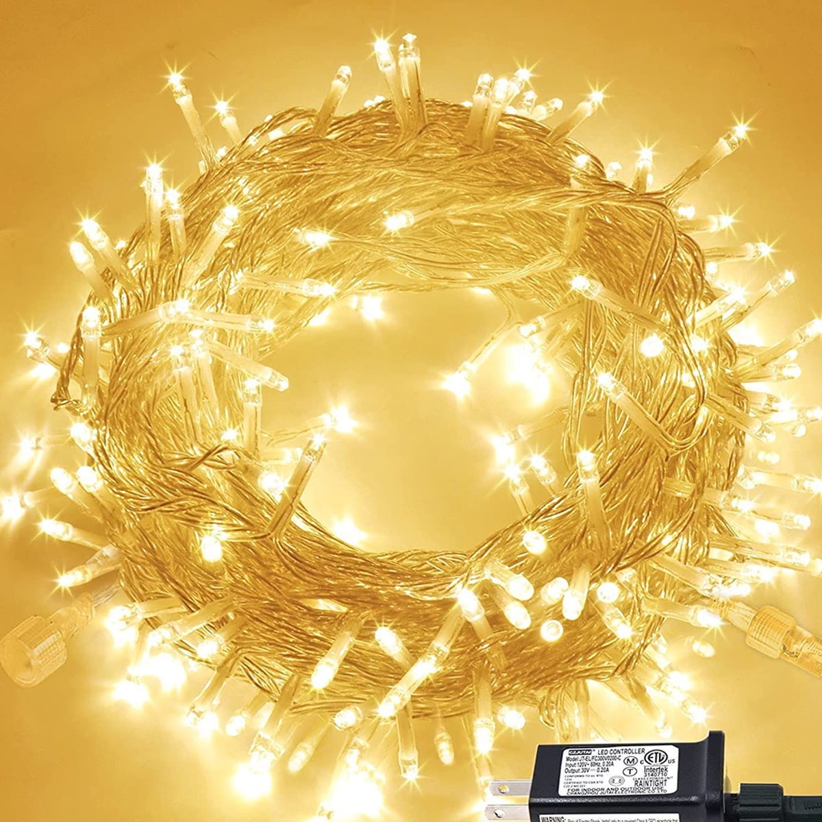 75.45 Feet 200LED Extendable Warm White String Lights Indoor Outdoor ...