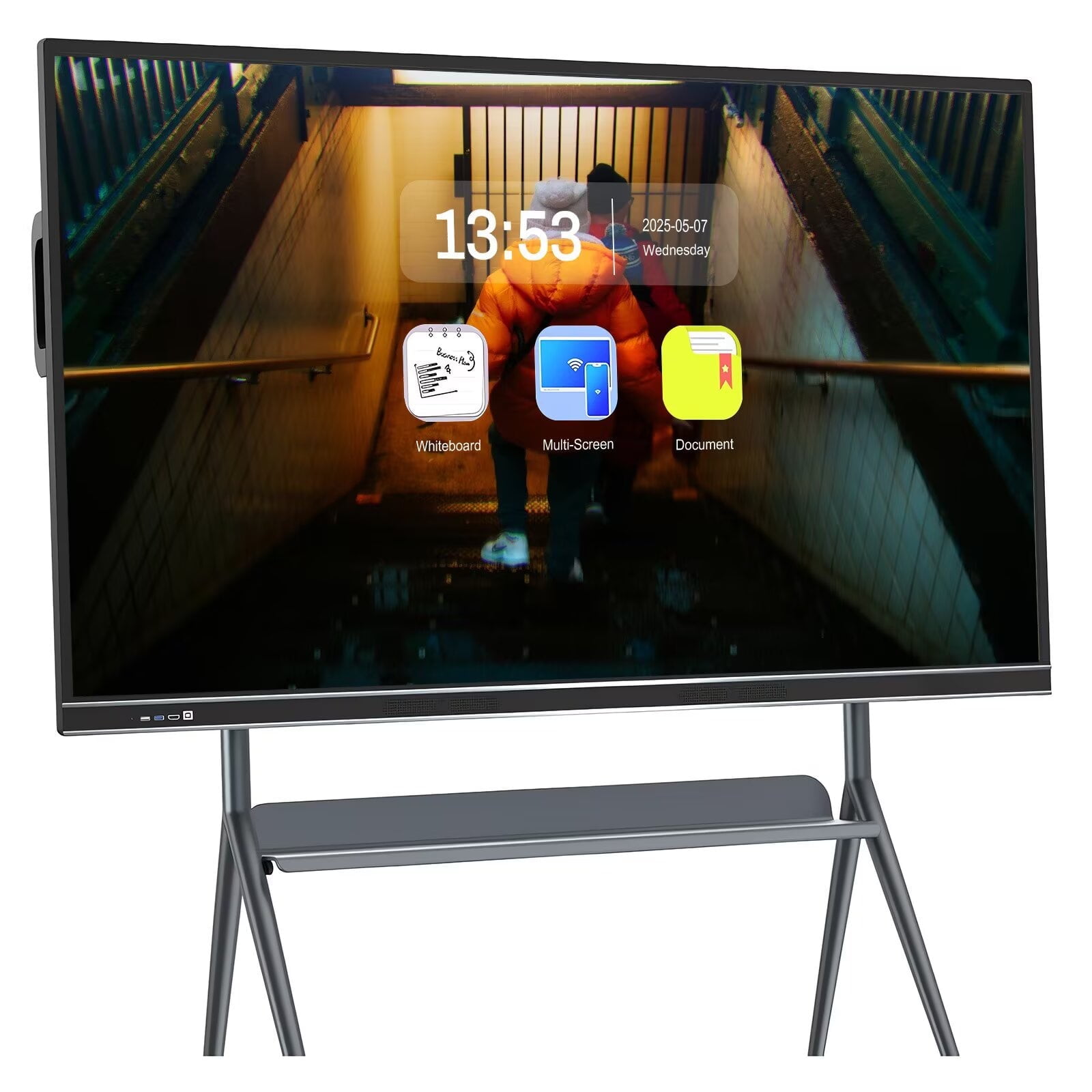 OmninexHub 75" 4K Touch Screen Smart Board, Dual OS Digital Interactive Whiteboard for Classroom ...