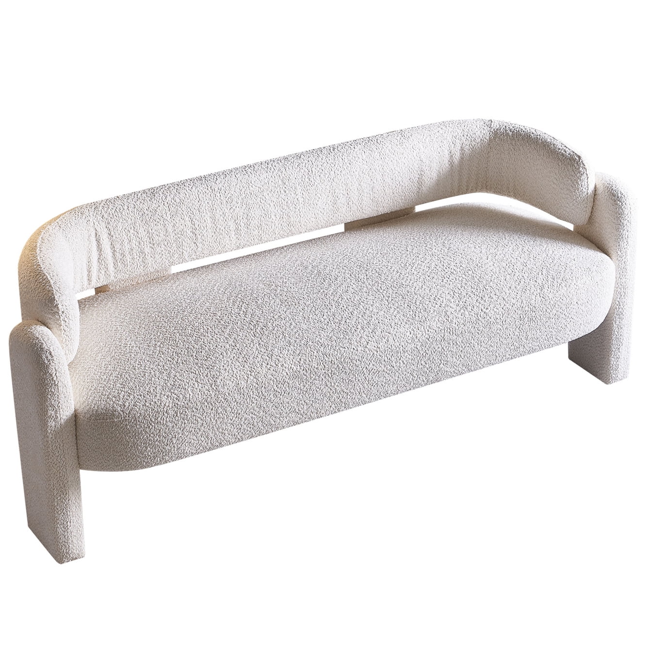 75.59" Loveseat Couch, Boucle Upholstered Settee Bench with Hollow ...