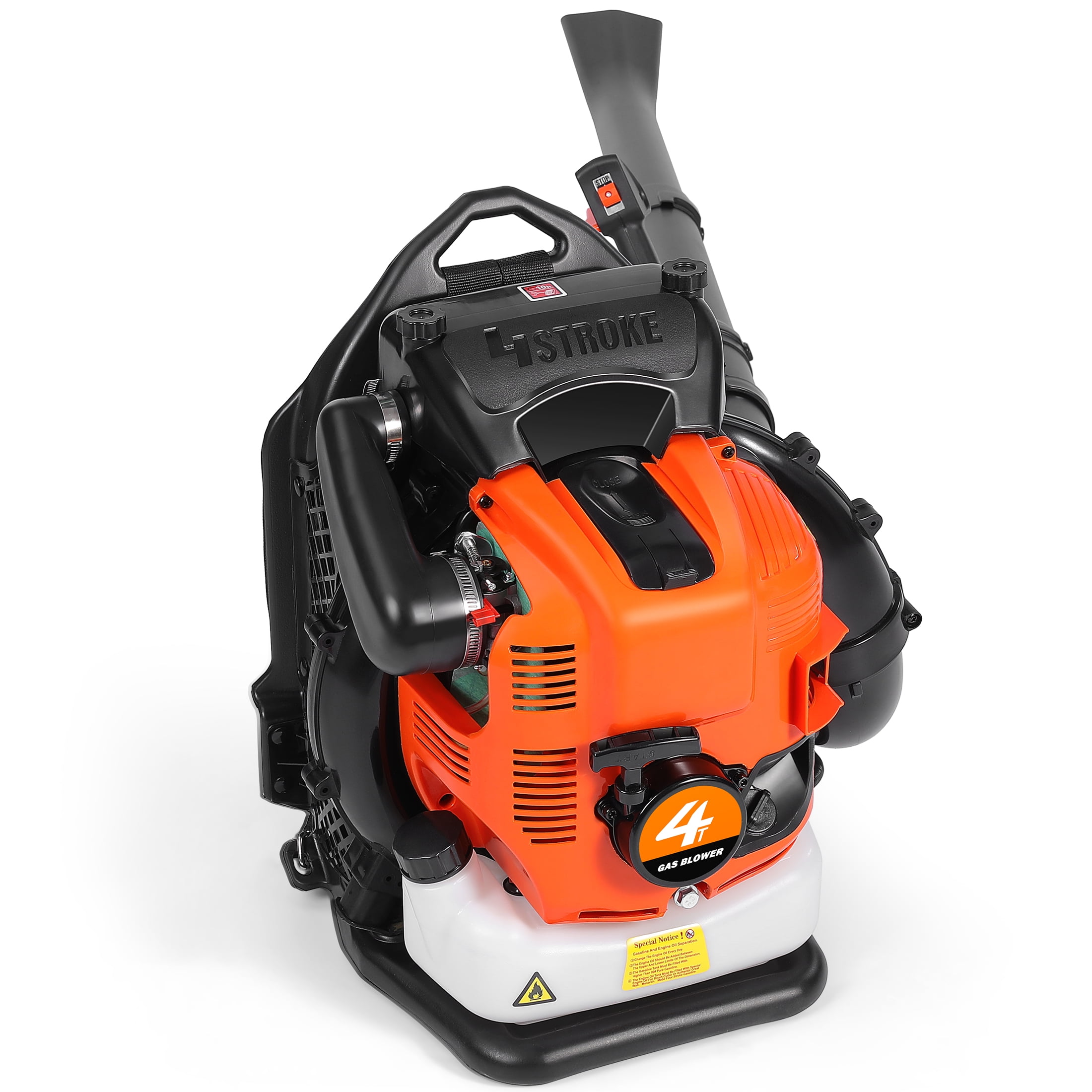 75.6 CC 4-Stroke Gas-Powered Leaf Blower Backpack with Strong Air Flow ...