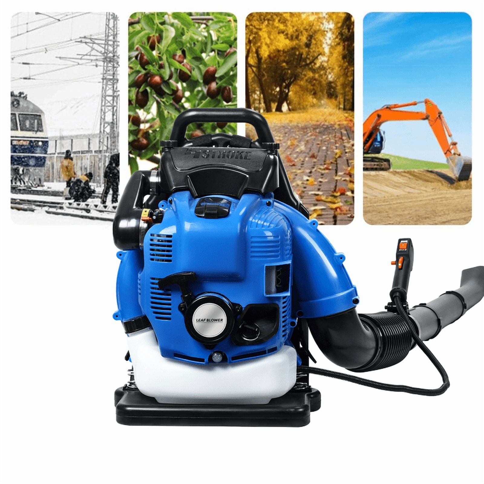 75.6CC Gas Powered Backpack Leaf Blower, 3.5HP 2-Cycle 900CFM 210MPH ...