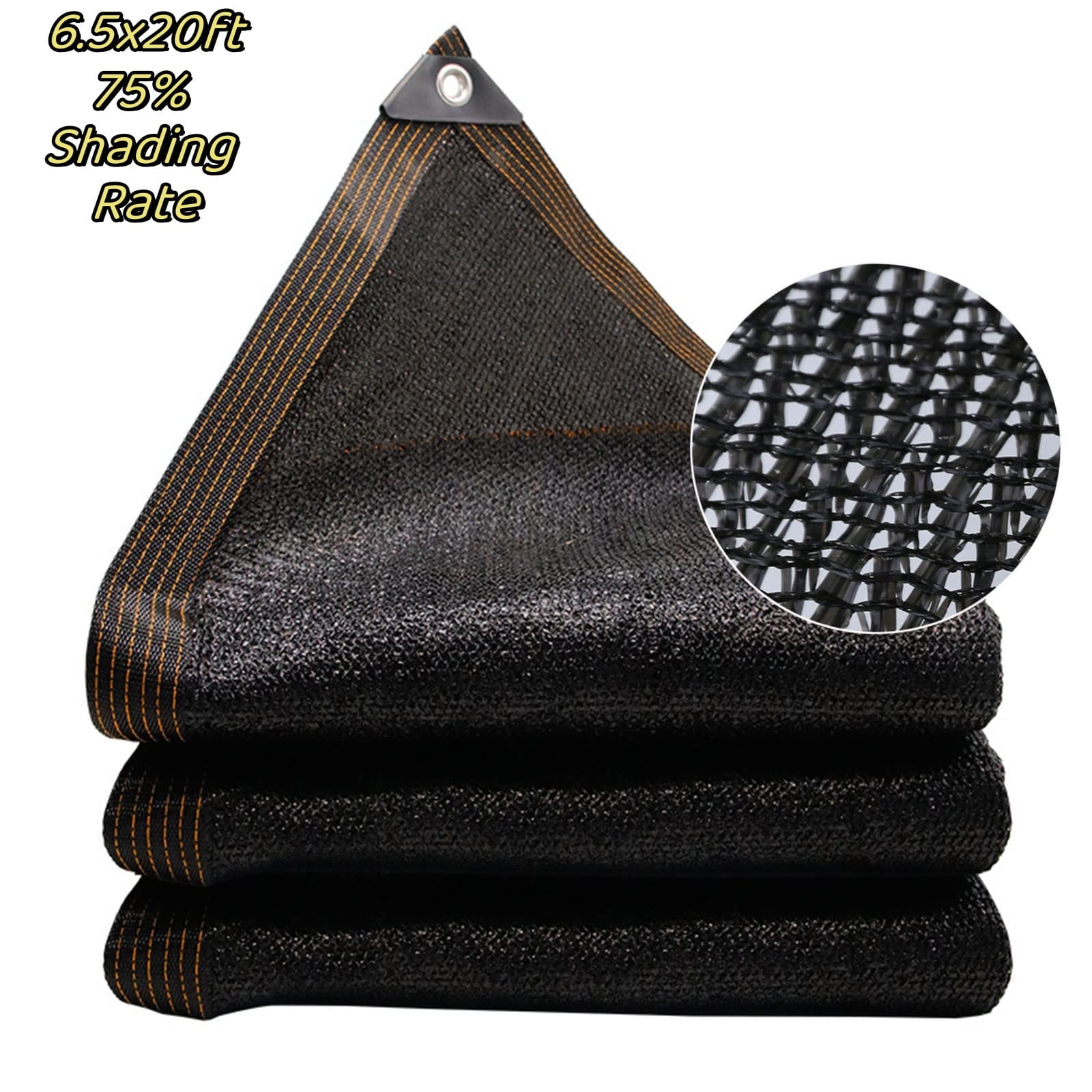 75% Black Shade Cloth, Black Durable Mesh Tarp with Grommets, Resistant ...