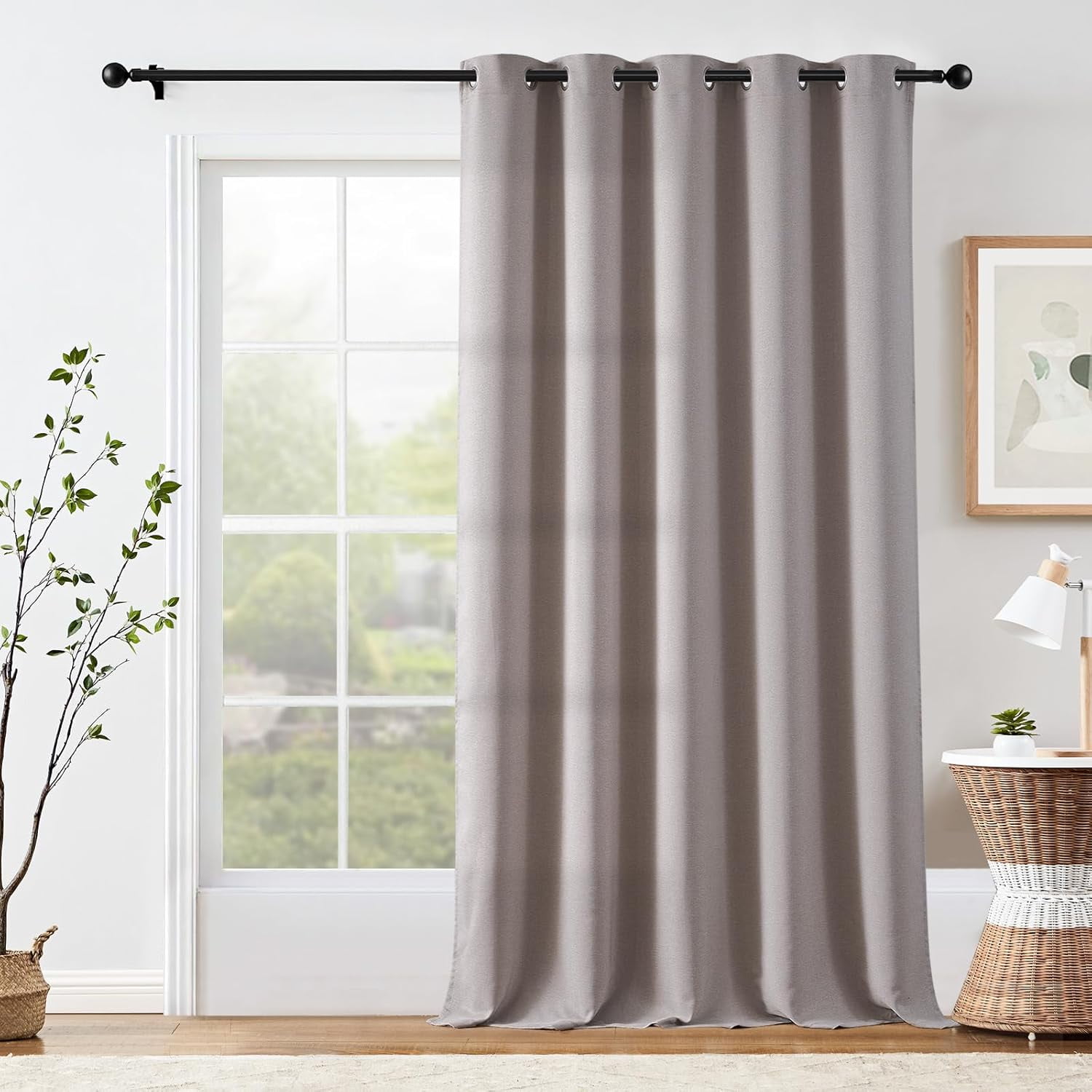 75% Blackout Curtain 96 Inch Length Taupe Curtain for Bedroom Living ...