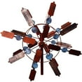 75" Blade and Circle Spinning Kinetic Garden Windmill - Brown/Blue ...