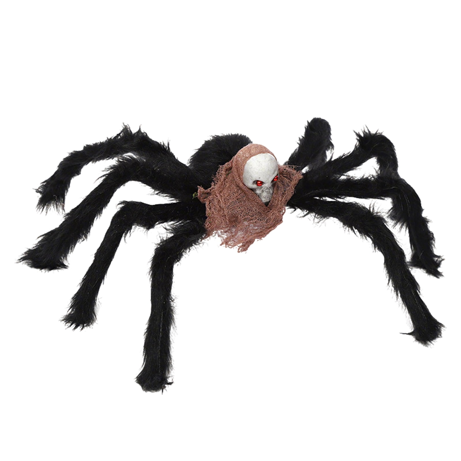 75 Cm Large Size Plush Spider With Skull Head Decoration Prop For ...