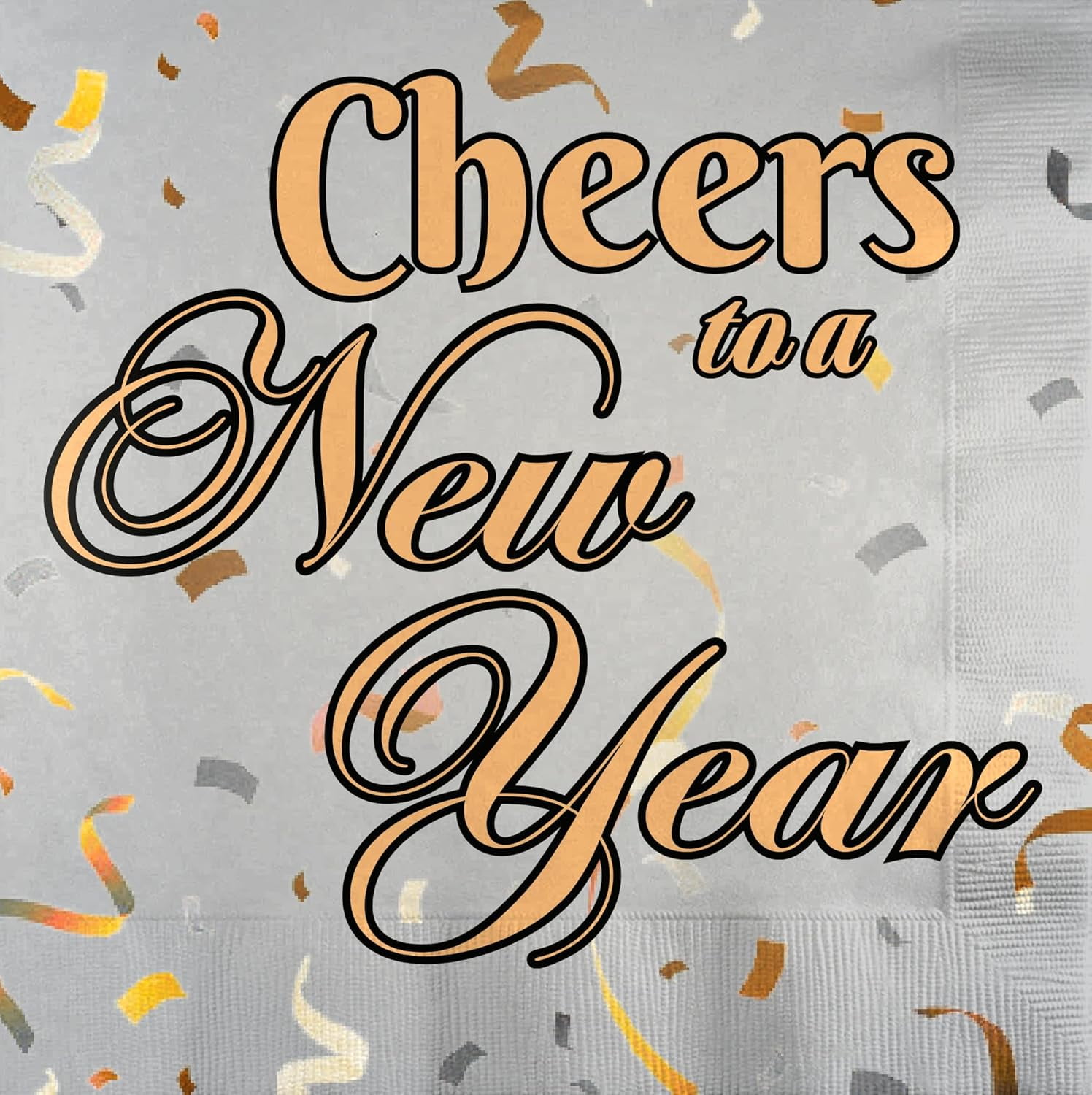 75-Count Disposable Paper Party Napkins Cheers to A New Year 6.5x6.5 ...