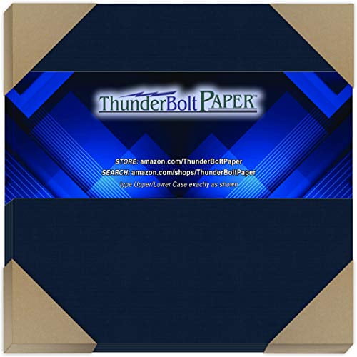 75 Dark Navy Blue Linen 80# Cover Paper Sheets - 6" X 6" (6X6 Inches ...
