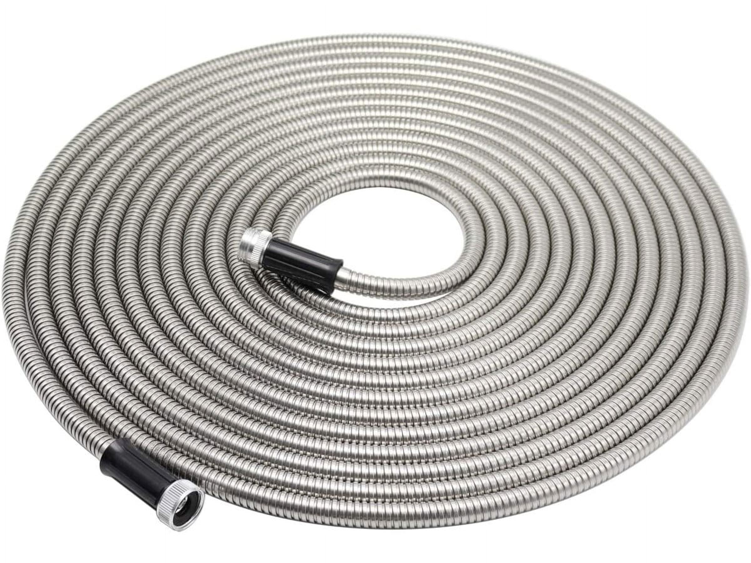 75ft Stainless Steel Garden Hose Large Kink Free Outdoor Use