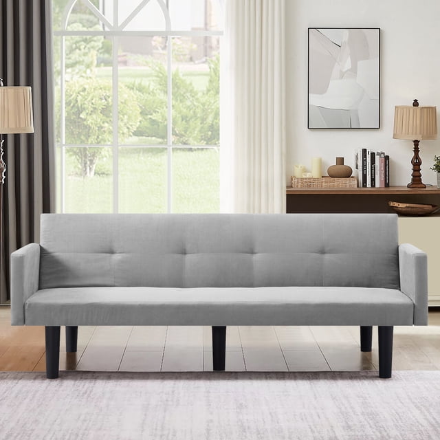 Free Shipping! 75" Futon Sofa Bed, Modern Faux Suede Convertible Futon ...