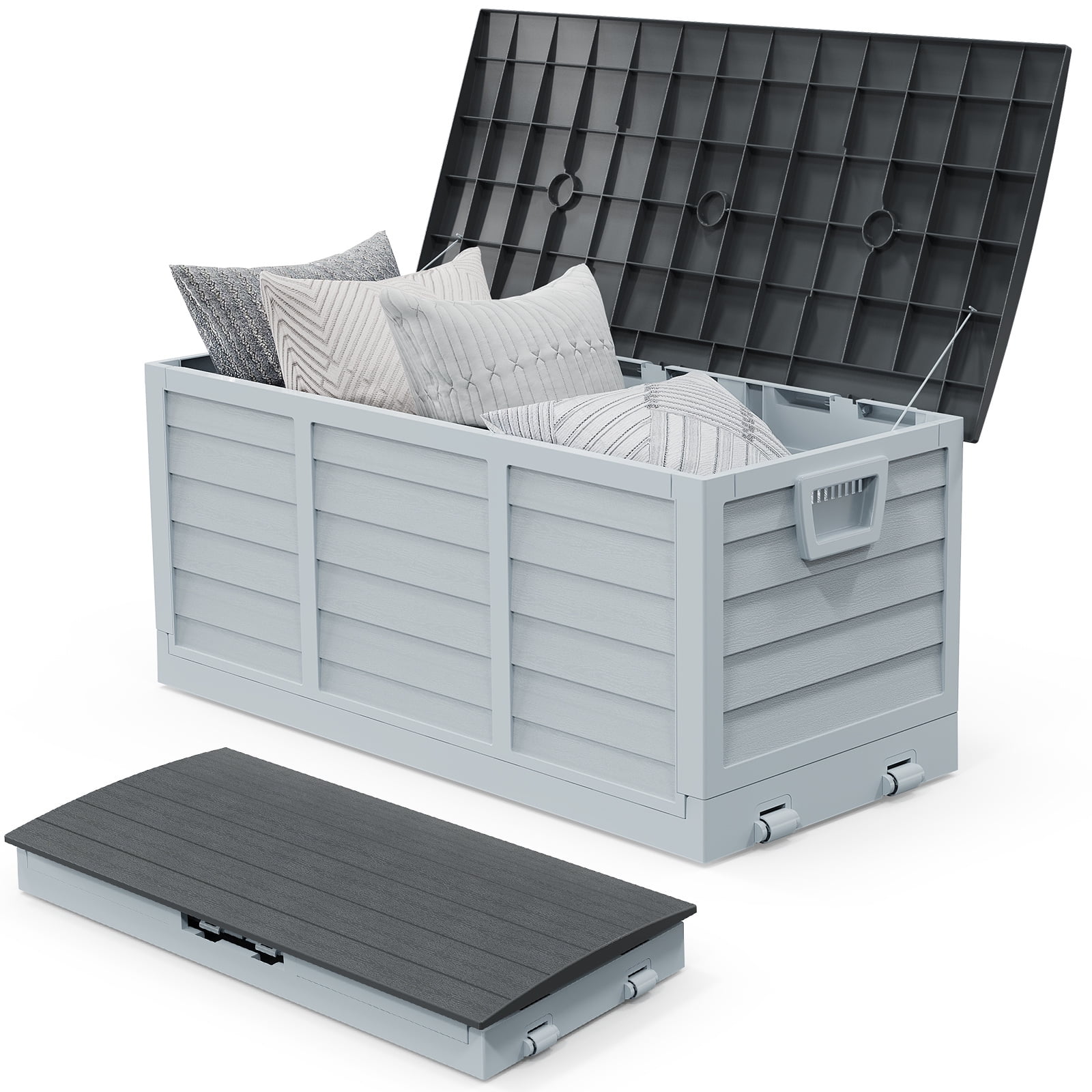75-Gallon Foldable Outdoor Storage Bin – Easy-Assemble Plastic Deck Box ...