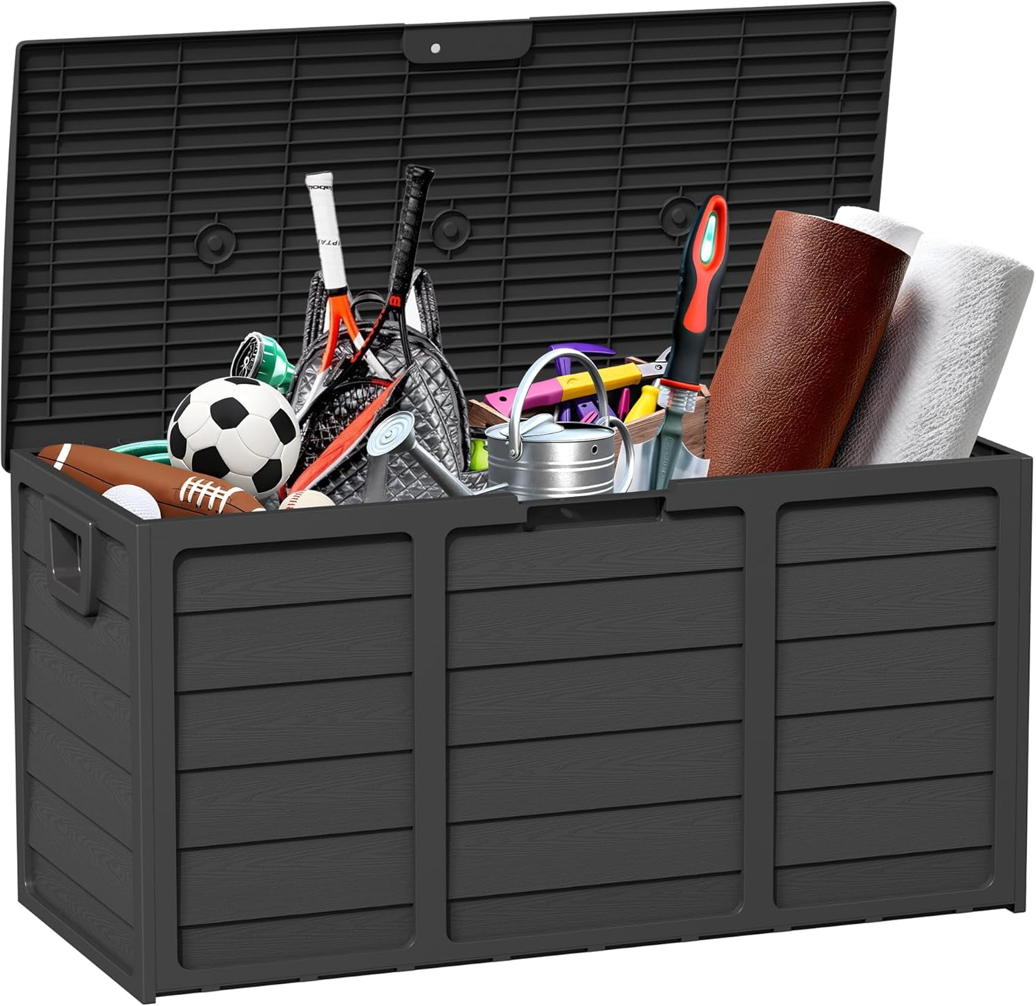 75 Gallon Outdoor Deck Box - Durable Resin Storage with Lockable Lid ...