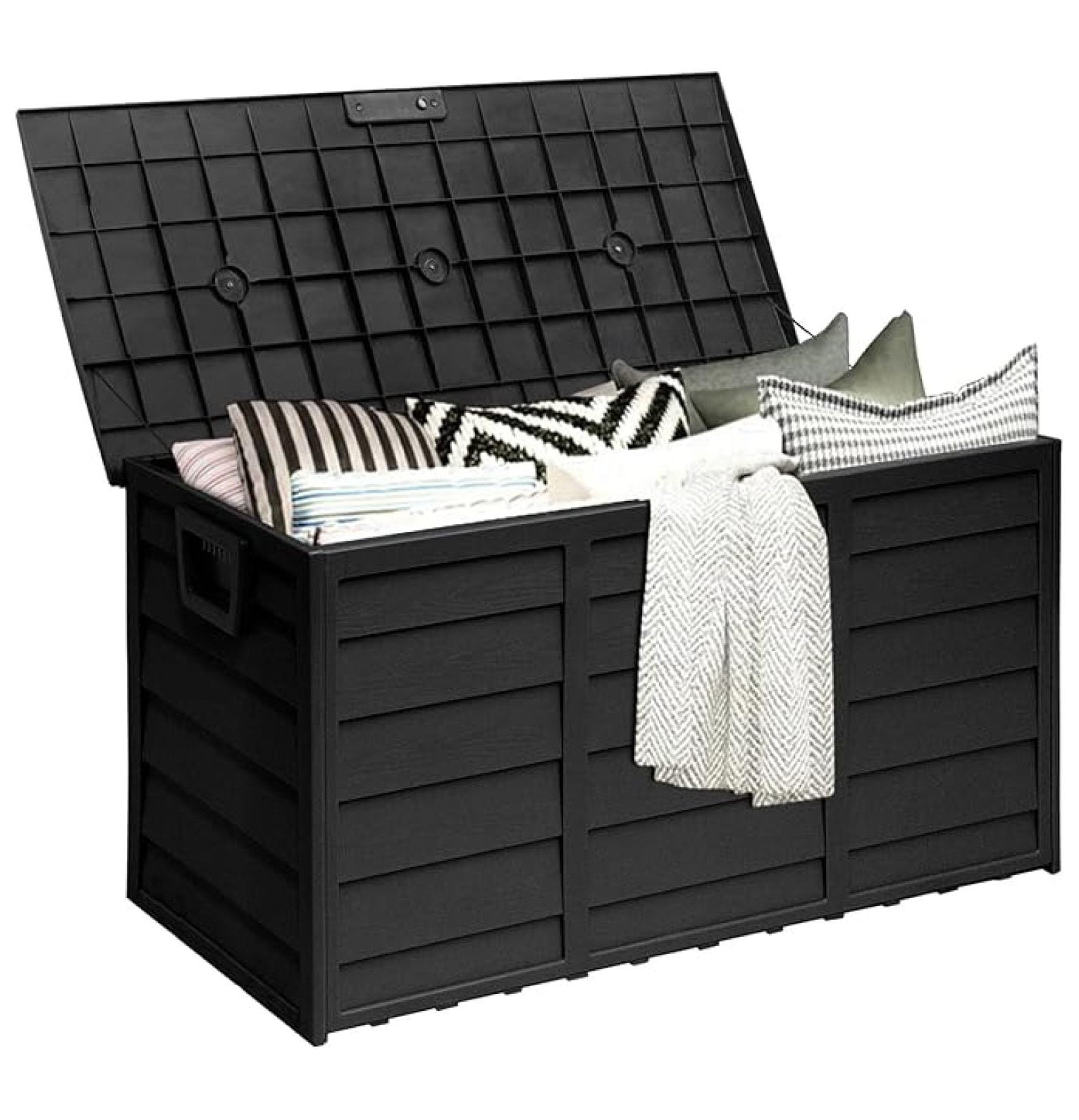 75 Gallon Outdoor Deck Storage Box, Patio Resin Deck Storage Container ...