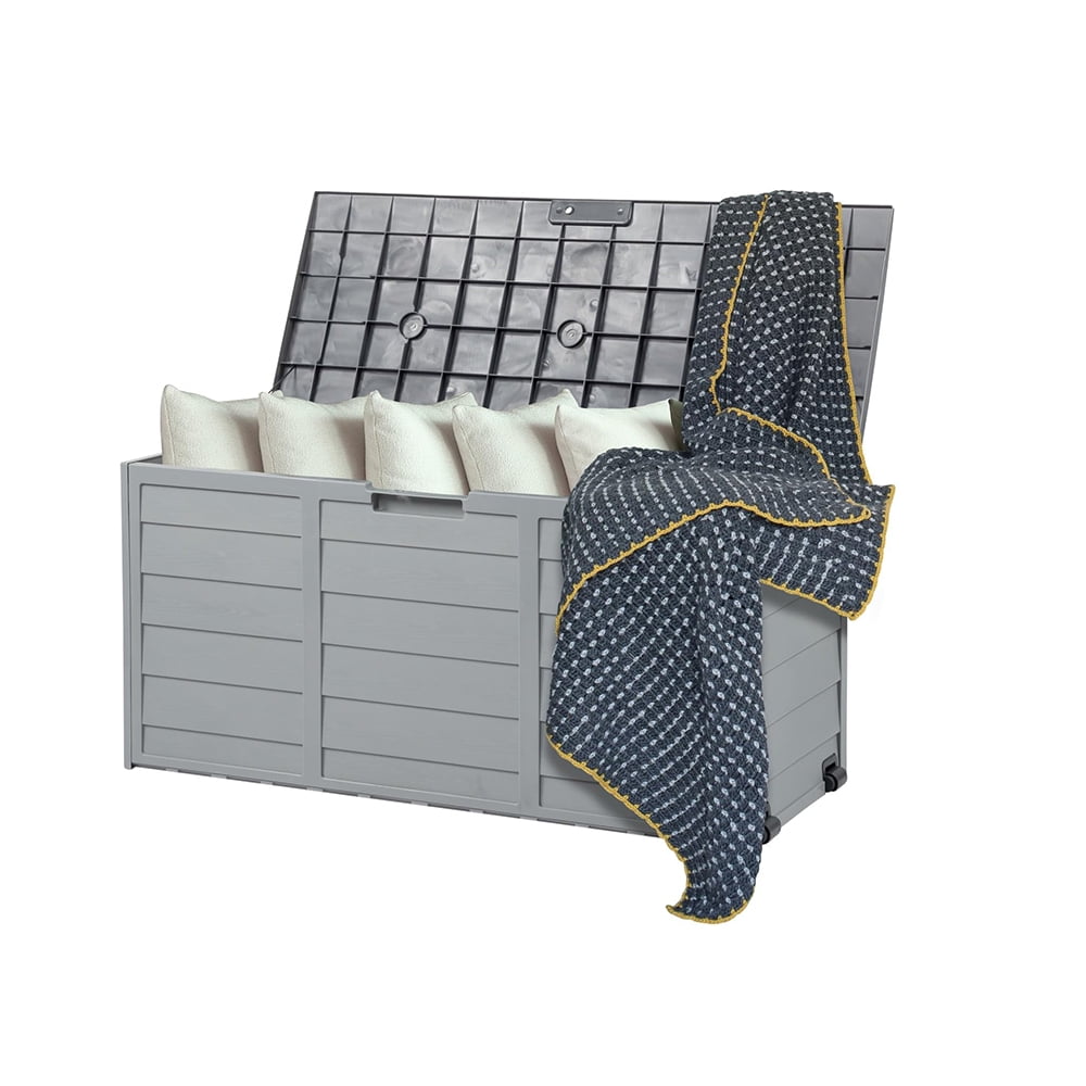 75 Gallon Outdoor Storage Box, Patio Deck Box, Plastic Storage ...