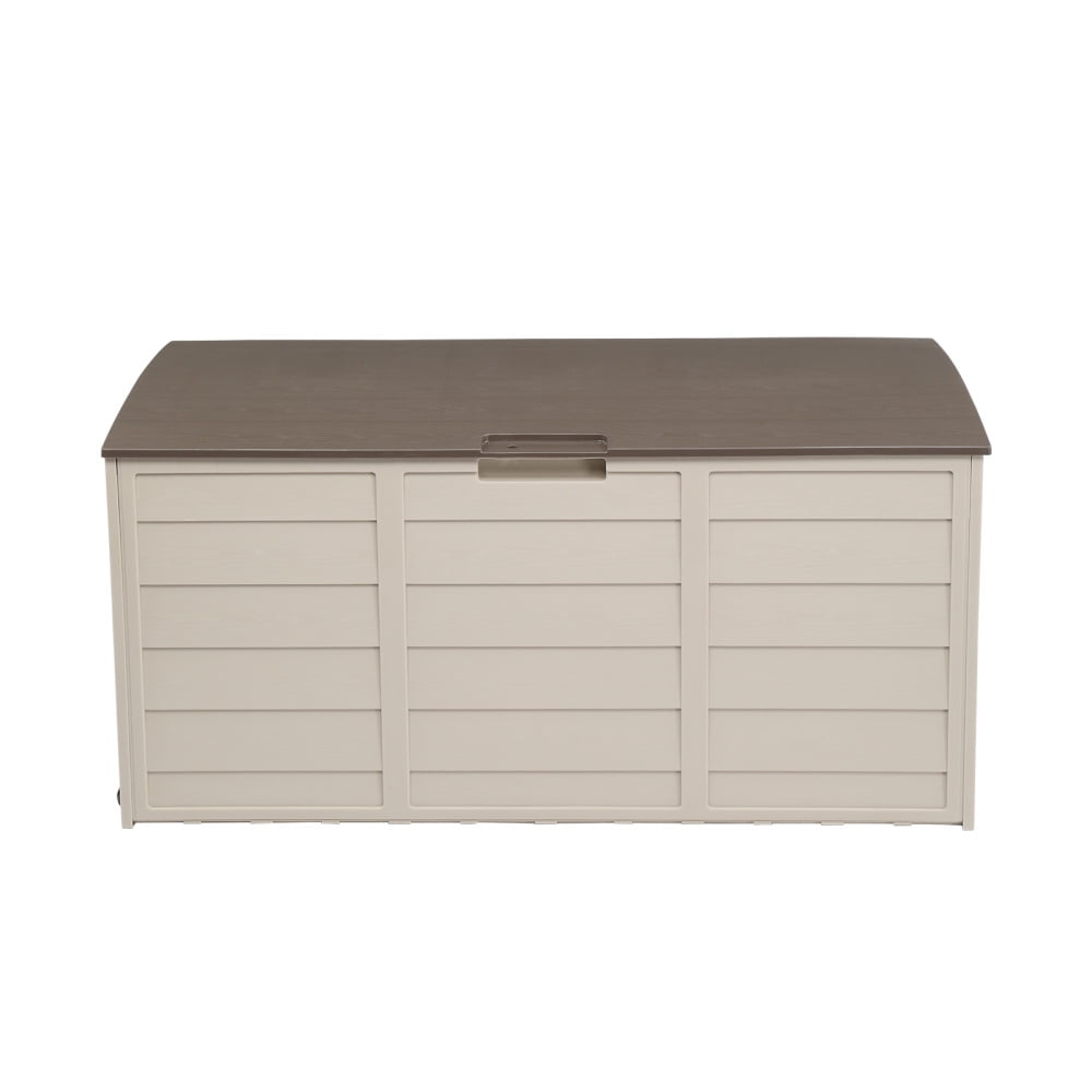 75 Gallon Outdoor Storage Box with Wheels & Lockable Seat, All-Weather ...