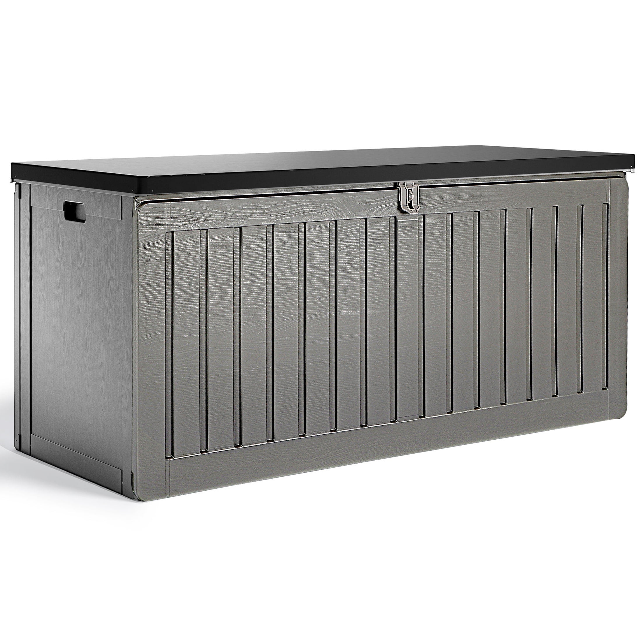 75 Gallon Resin Deck Box, Outdoor Lockable Storage Container for Patio ...