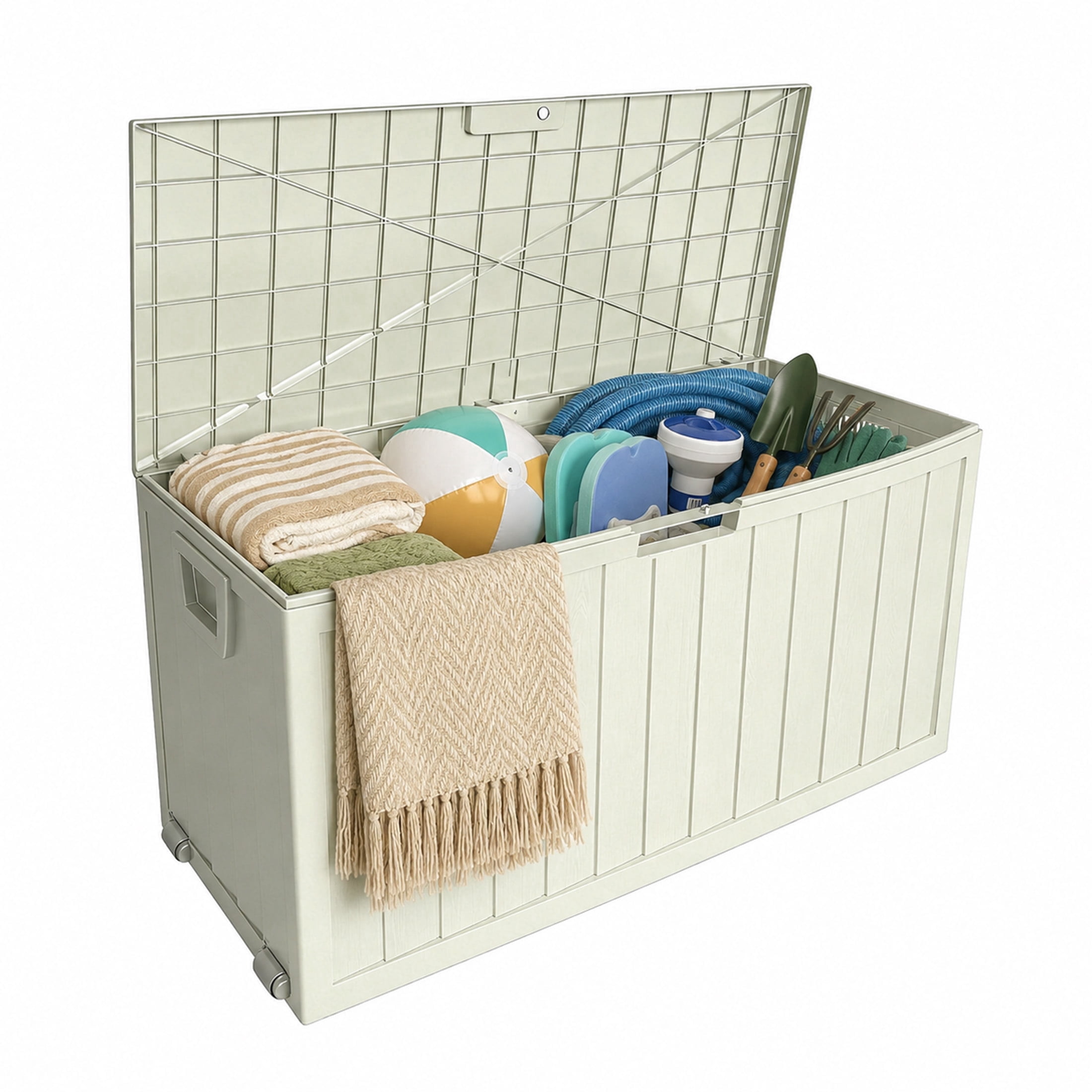 75-Gallon Waterproof Outdoor Storage Box,Lockable Deck Box,Large ...