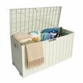 75-Gallon Waterproof Outdoor Storage Box,Lockable Deck Box,Large ...